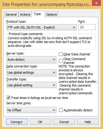 How to connect with FTPS using CuteFTP